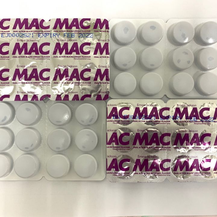 Mac Dual Action Blackcurrant Flavour Sore Throat Lozenges (48 pcs) EXP ...