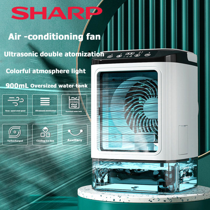 SHARP Small Air Cooler Water Cooled Desktop Fan Turbo Supercharged Air ...