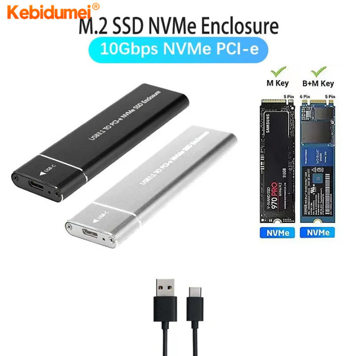 Kebidumei M.2 NVME SSD Enclosure External M2 NVMe Case M2 USB 3.1 Type ...