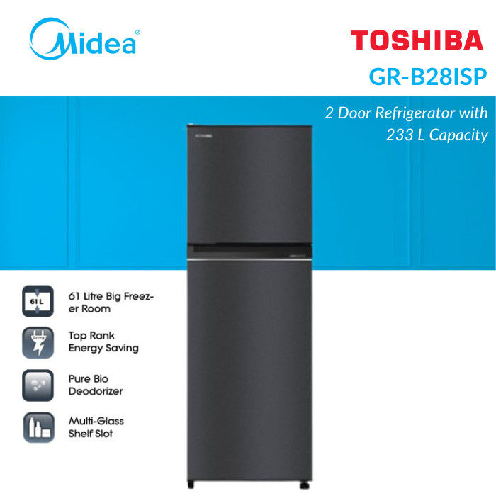 Midea Toshiba Kulkas 2 Pintu 233L Anti Bacteria GR-B28ISP Non-Inverter ...