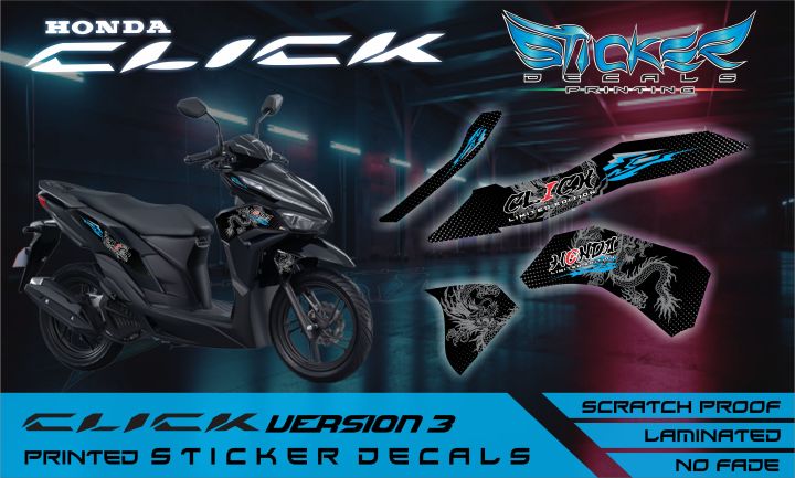 Honda Click V3 OG Dragon Stock Decals | Lazada PH