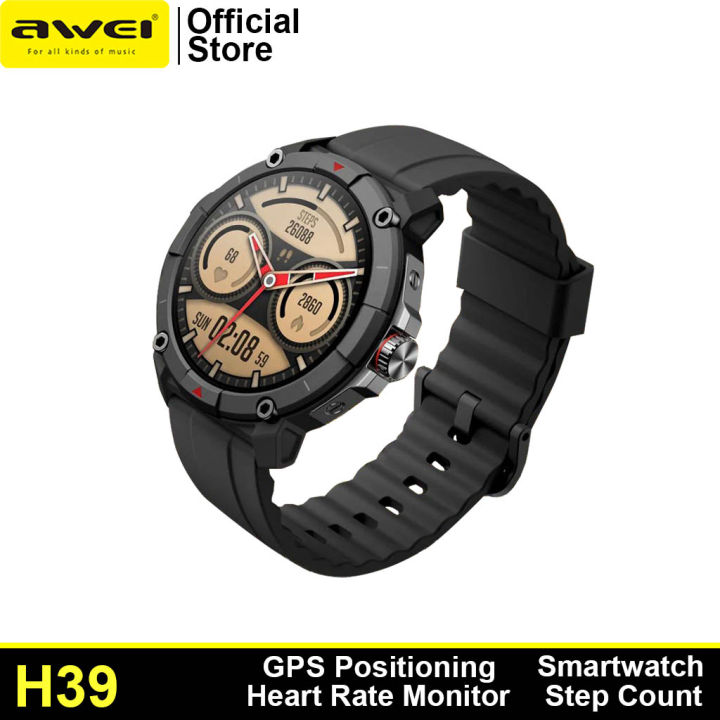 Awei H39 Smartwatch Full Touch Color Display GPS Positioning Multi Sports Mode 2ATM Waterproof ...