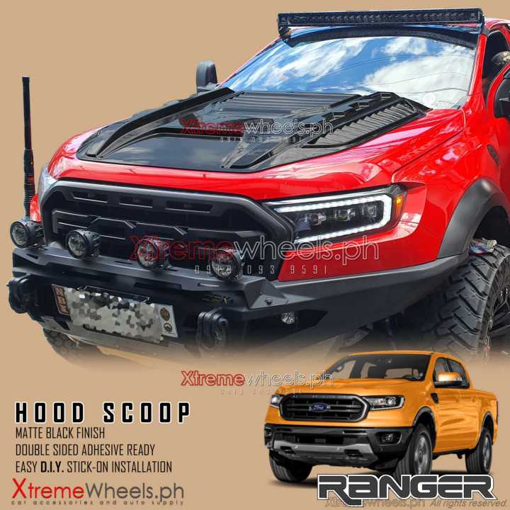 FORD RANGER / RAPTOR 2015-2022 WIDE MATTE BLACK HOOD SCOOP THAILAND ...