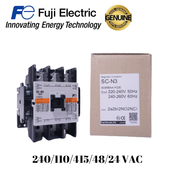 Fuji ( SC-N3 ) 100A 1a1b AC Magnetic Contactor 3Pole 240/110/415/48/24 ...