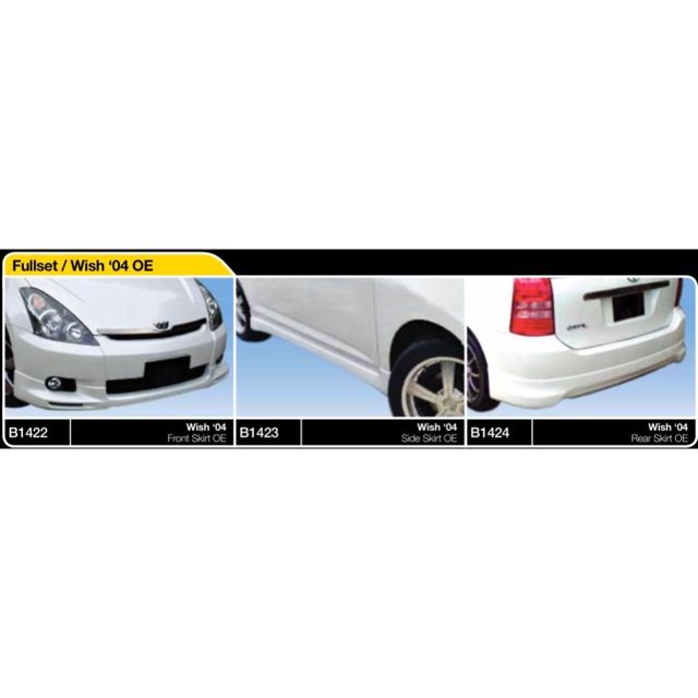 Toyota wish 2004 2005 2006 oem bodykit body kit front side rear skirt ...