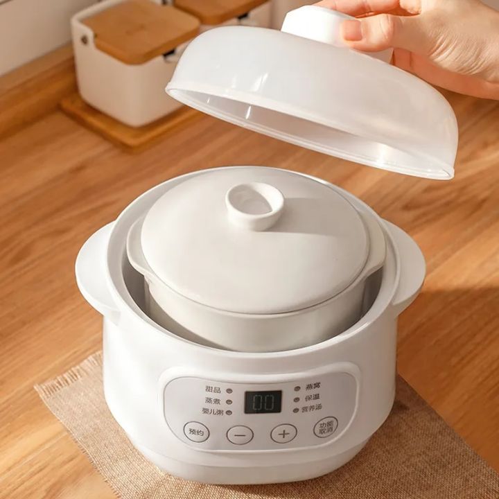 200W Electric Slow Cooker Cup Steamer Multicooker Ceramic Pot Cubilose ...