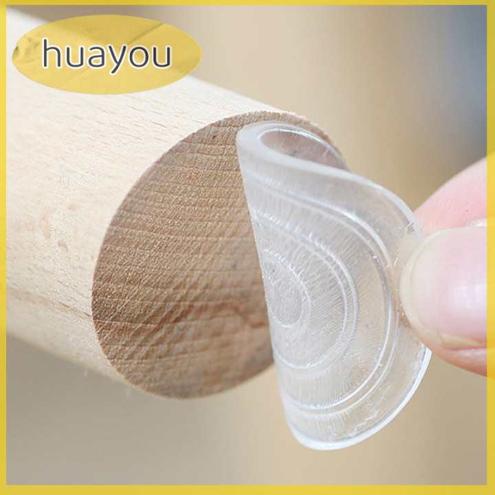 Huayou ชุดเตียงนอนกาวยางสังเคราะห์เท้าโซฟาโต๊ะพรมเช็ดเท้าเฟอร์นิเจอร์ซิลิโคนใส4ชิ้นแผ่นกันการชน ...