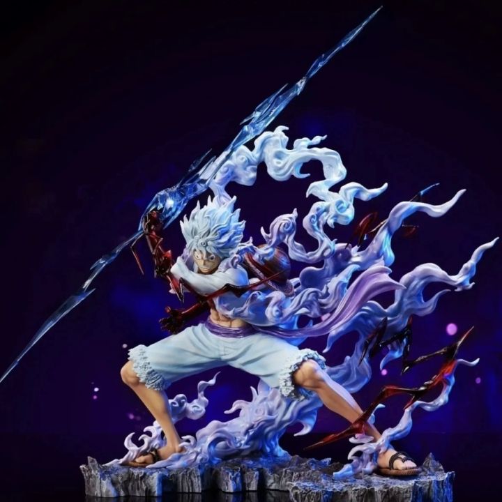 Free Led Lamp 26cm One Piece Figure Gk Lightning Luffy Figure Sun God ...