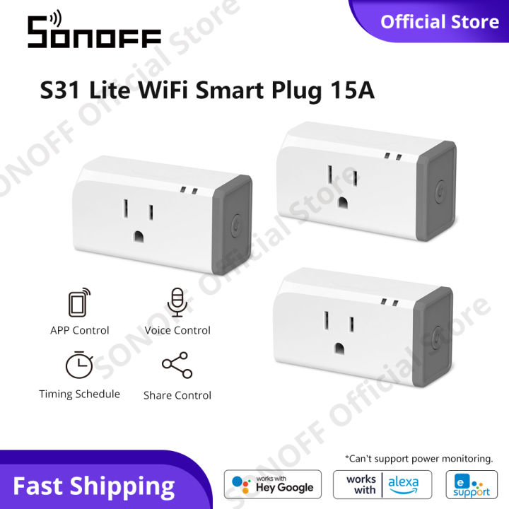 SONOFF 3 ชิ้น/5 ชิ้น WiFi ปลั๊กซ็อกเก็ตสมาร์ท 15A ไร้สายปลั๊กสมาร์ท O ...