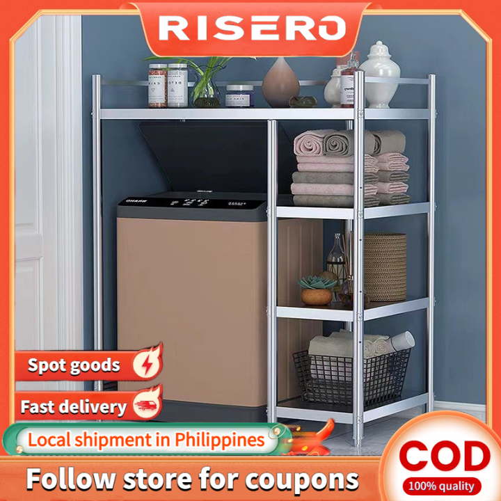 RISERO Washing Machine Rack Bathroom Storage Rack Laundry Room ...