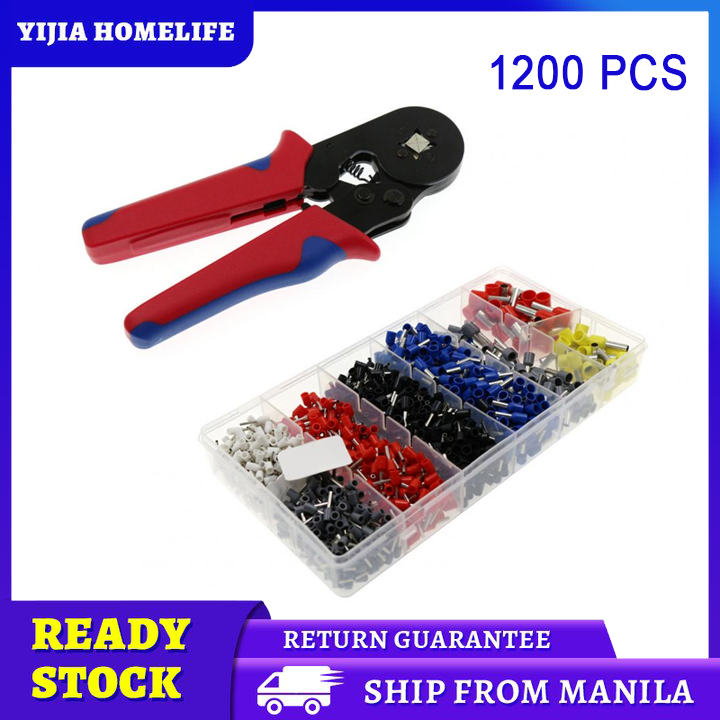 【Ready Stock】1200Pcs HSC86-4 Insulated Terminals Insulated Precise Crimping Crimp Pliers Wire ...