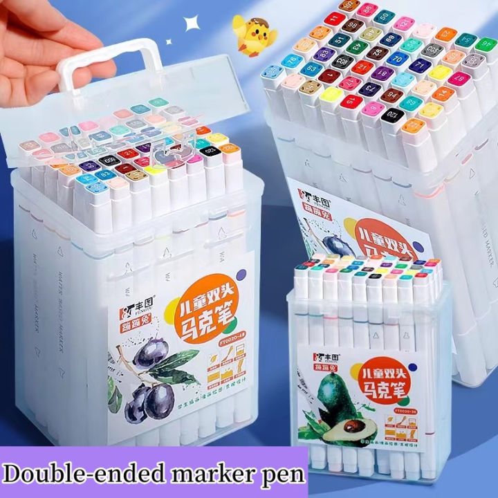 Dual Head Multi Color Pen Set 12/24/36/48 pcs Marker Brush Watercolor ...