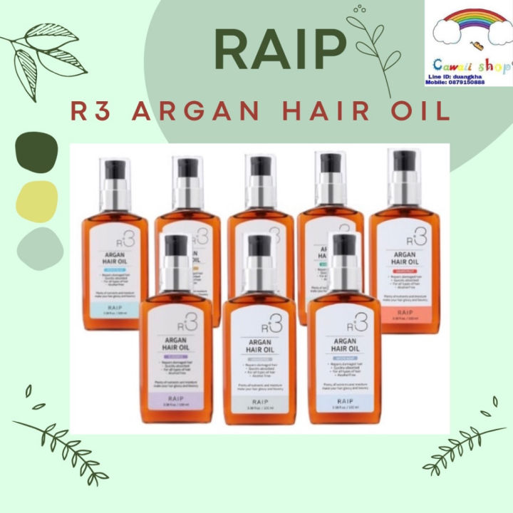 RAIP R3 Argan Hair Oil 100ml แท้100% น้ำมันบำรุงผม น้ำมันอาร์แกนบำรุงผมเสียจากเกาหลี | Lazada.co.th