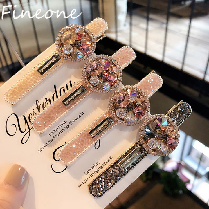 1PC Bling Korea Fashion Crystal Rhinestone Hair Clips Style Fashion ...