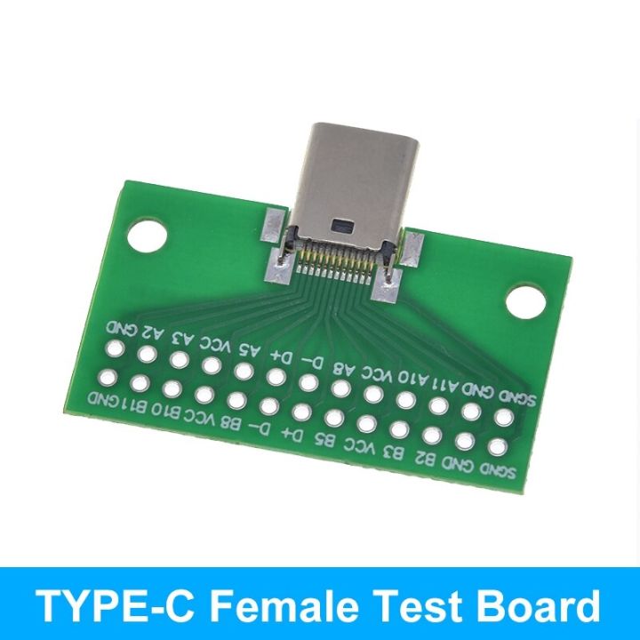 Type C Male To Female Usb 3 1 Test Pcb Board Adapter Type C 24p 2 54mm Connector Socket For Data