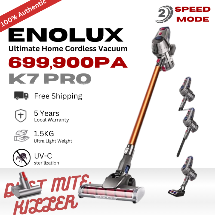 Enolux V-Series Model K7 PRO Cordless Vacuum Cleaner Storm Power ...