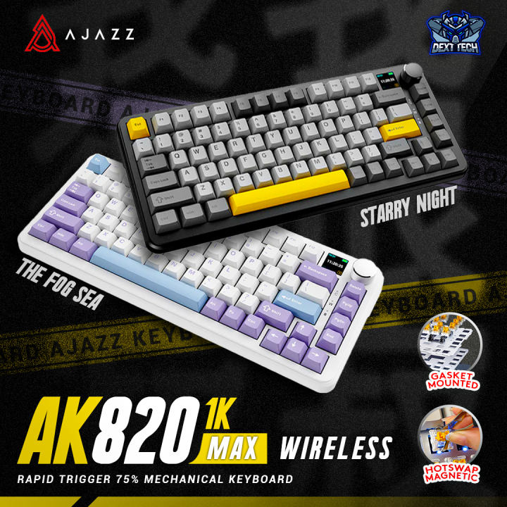 Ajazz AK820 MAX HE Wireless Three Mode Magnetic Switch Rapid Trigger 75 ...