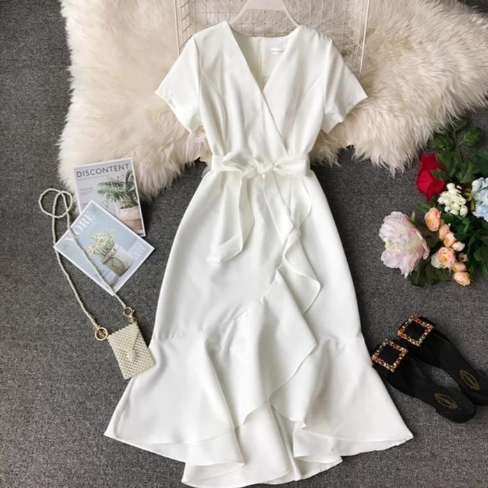 White Marie Dress for Graduation Wedding Birthday Pre-nup Party Dress ...
