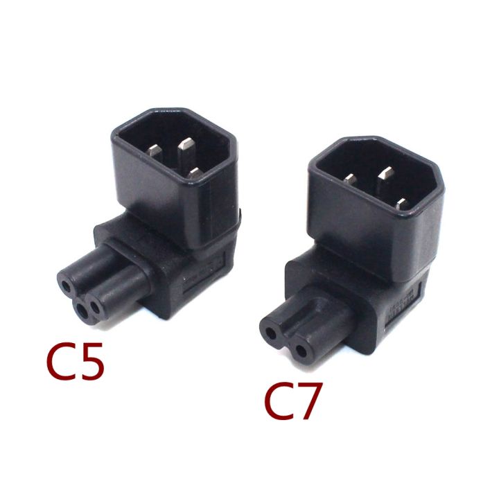 IEC 90 Degree Adapter 3 Poles IEC Male C14 to IEC Female C5 / C7 Up Angled Extension Power ...