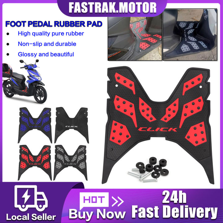 Motorcycle Footboard Rubber Matting With Bolts For Honda Click V1 / V2 ...