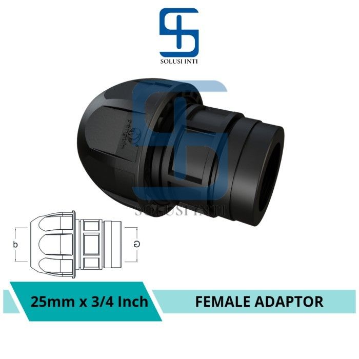 Female Adaptor hdpe 25mm x 3/4 inch pipa hdpe adaptor drat luar ...