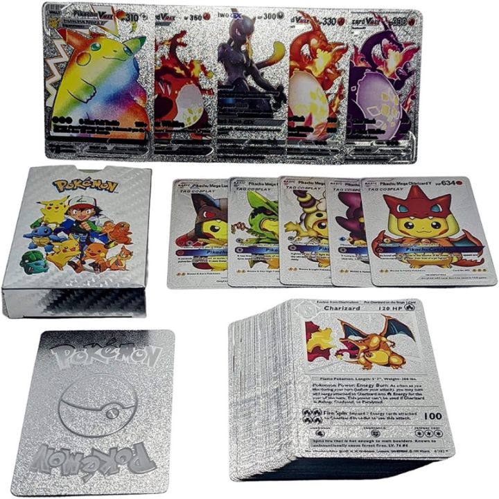 Pokemon Metal Card Vmax Package Pokemon Cards Mew Gx Gold Silver ...