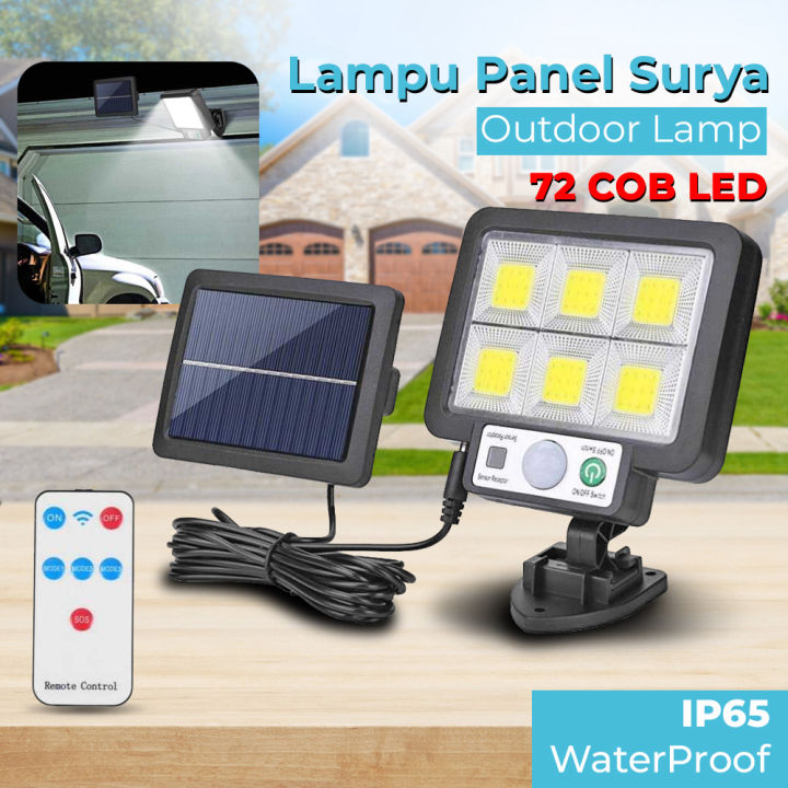 Lampu Dinding Solar Outdoor PIR Weatherproof 1000 Lumens 72 LED - JX ...