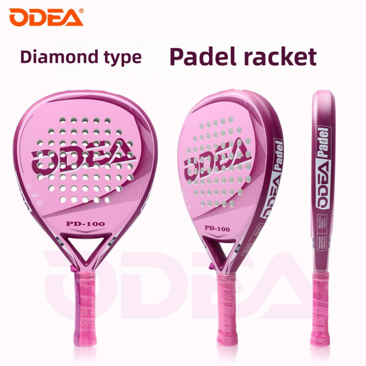 Odea Padel Racket Pink, for Male and Female, Fiberglass EVA Core ...