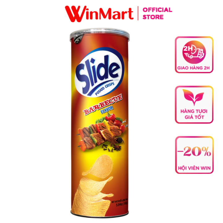 [Siêu thị WinMart] - Snack Slide khoai tây thịt nướng lon 160g | Lazada.vn