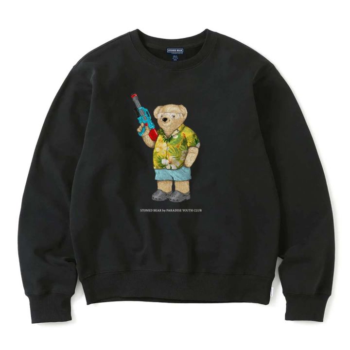 PYC STONED BEAR SONGKRAN HOLIDAY SWEATSHIRT BLACK | Lazada.co.th