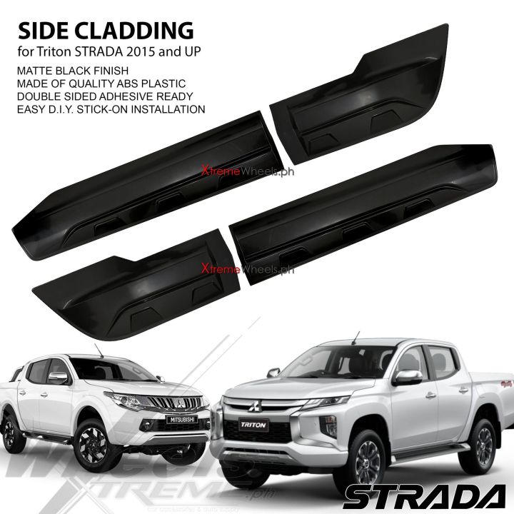Mitsubishi Strada 2015 - 2023 matte black Side moulding / Door moulding ...