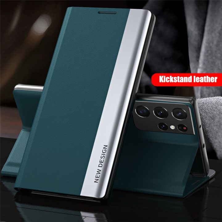 Magnetic Flip Cover Leather For Samsung Galaxy S21 Ultra S20 Plus Note ...