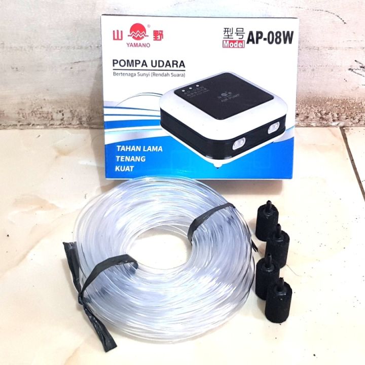 NAJMAAQUATIC - Paket aerator 4 lubang Ym ap08. 4pcs Airstone selang 10m ...