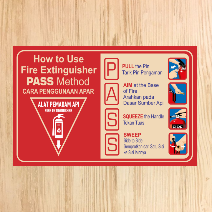 Stiker Cara Pengunaan APAR | Stiker PASS Method APAR | Lazada Indonesia