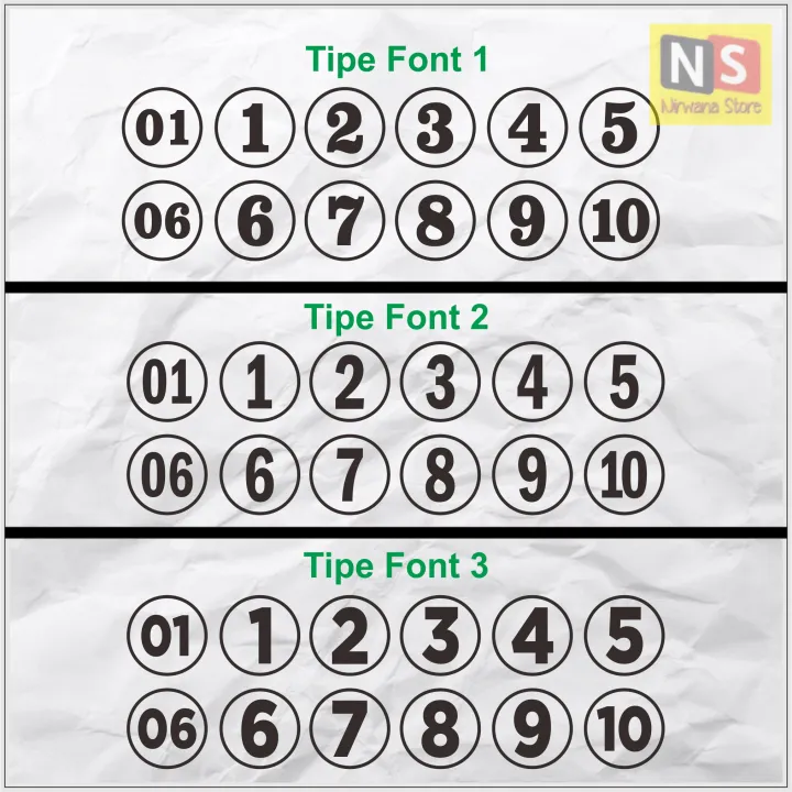 Stiker & Label Cutting Stiker Angka Bulat Ukuran 2 cm - 4 cm | Lazada ...