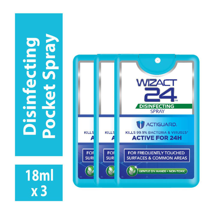 WIZACT 24™ Disinfecting Pocket Spray (3 x 18ml) | Lazada PH
