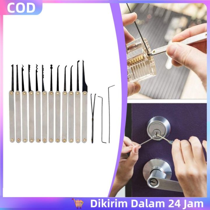 15pcs Set Alat Buka Kunci Locksmith Tools Locksmith Peralatan Tukang ...