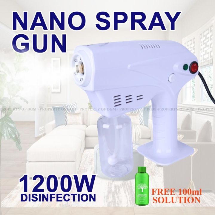 1200W Nano Disinfection Spray Gun Fog Machine with FREE 100mL Solution ...