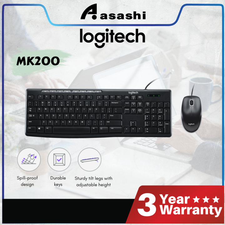 Logitech MK200 Wired Combo with Multimedia Keyboard | Lazada
