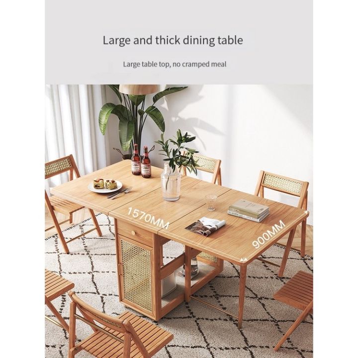 【Pre order】Halfday - Foldable Dining Table Set With Storage | Dining ...