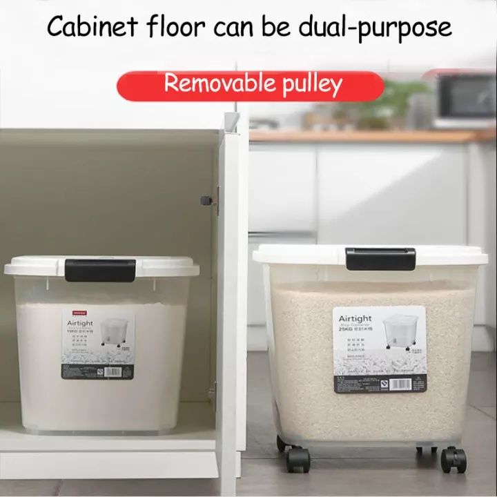 large-capacity cereal rice dispenser 25kilos air tight food storage ...