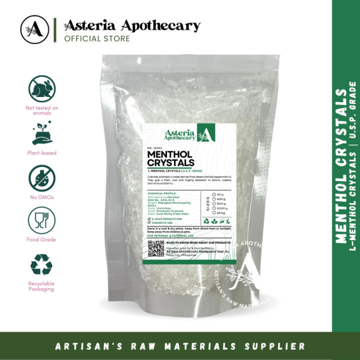 Menthol Crystals | Natural Menthol 30g & 100g - Asteria Apothecary ...