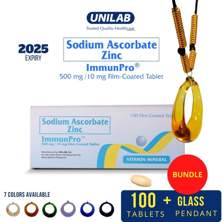 Unilab Immunpro Sodium Ascorbate with Zinc 100 Tablets Vitamin C for ...