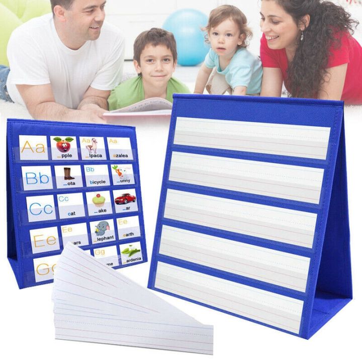Desktop Pocket Chart Double-Sided and Self-Standing Mini Pocket Chart ...