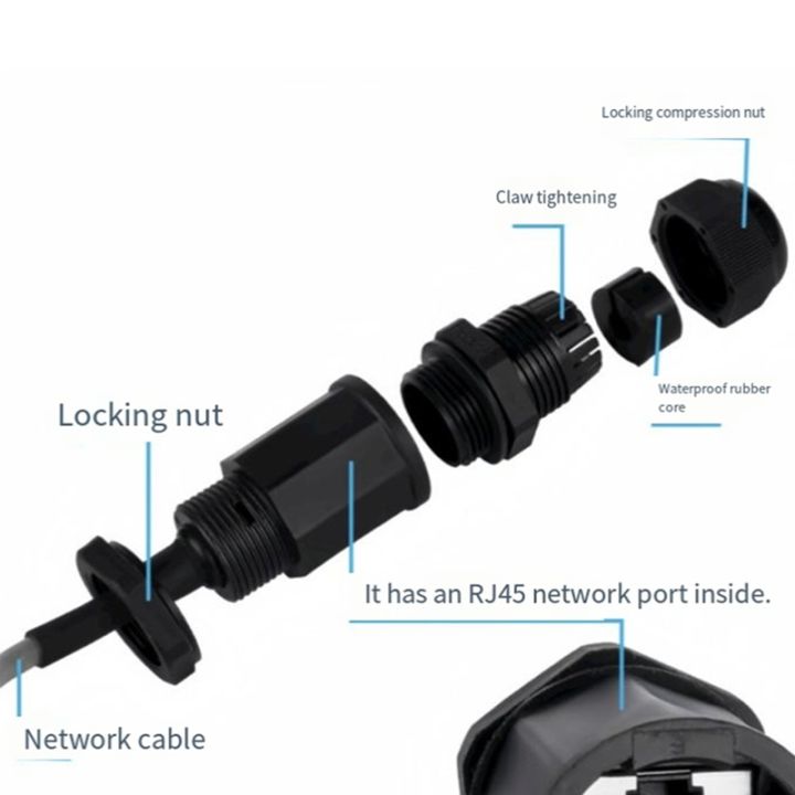 RJ45 M22 Ethernet LAN Adapter Waterproof Connector 25cm Shielded IP67 ...