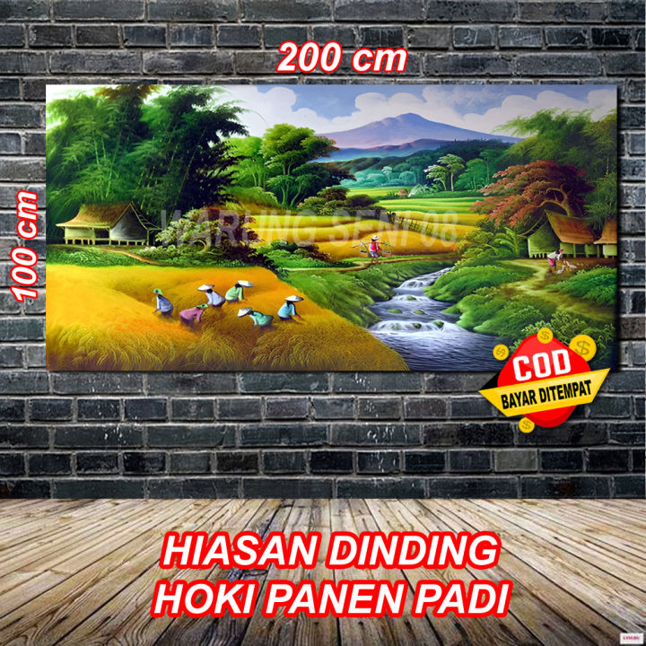 POSTER CETAK PANEN PADI HOKI FENG SHUI WS, POSTER CETAK TANPA BINGKAI ...