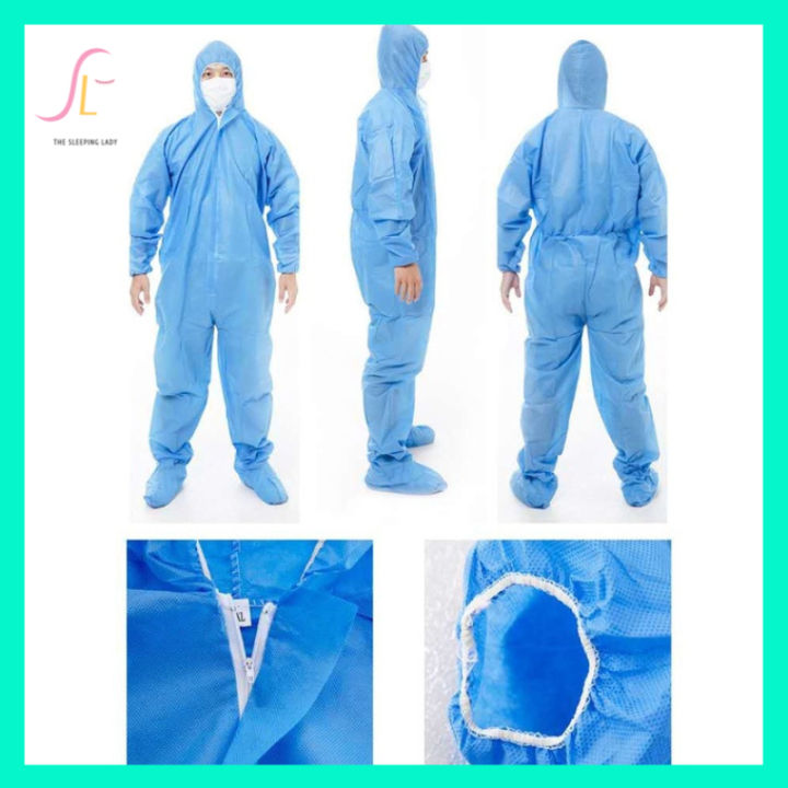 Ready Stock Baju Ppe Isolation Suit Coverall Jump Suit Pp Non Woven