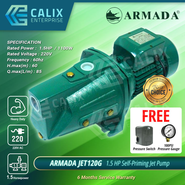 Self-Priming Jet Water Pump 1.5HP - Armada JET120G | Lazada PH