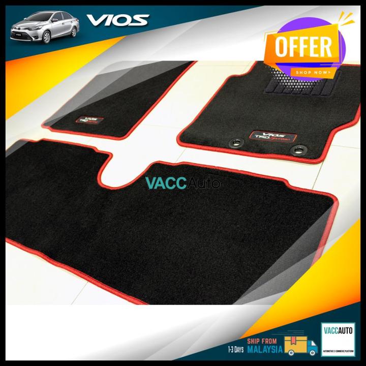 [Original] Toyota Vios (3rd Gen) TRD Sportivo Floor Carpet - Red Line ...