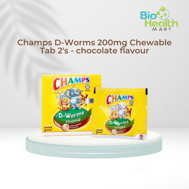 Champs D-Worms 200mg Chewable Tab 2's - chocolate flavour | Lazada